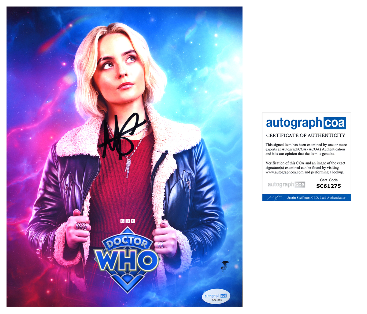 Millie Gibson Doctor Who Signed Autograph 8x10 Photo ACOA | Outlaw Hobbies Authentic Autographs