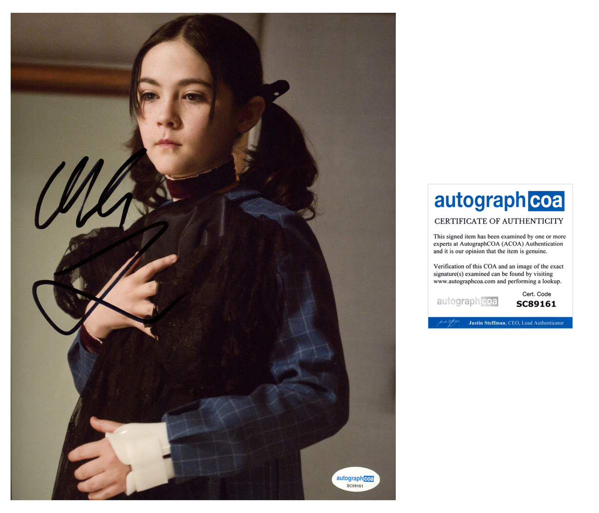 Isabelle Fuhrman Orphan Signed Autograph 8x10 Photo ACOA | Outlaw Hobbies Authentic Autographs