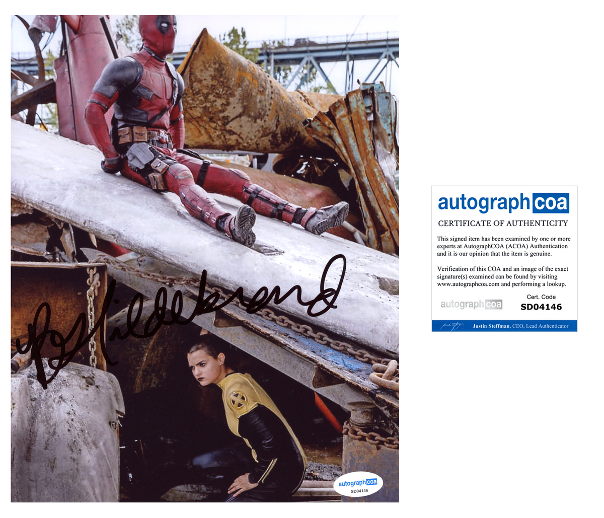 Brianna Hildebrand Deadpool Signed Autograph 8x10 Photo ACOA | Outlaw Hobbies Authentic Autographs