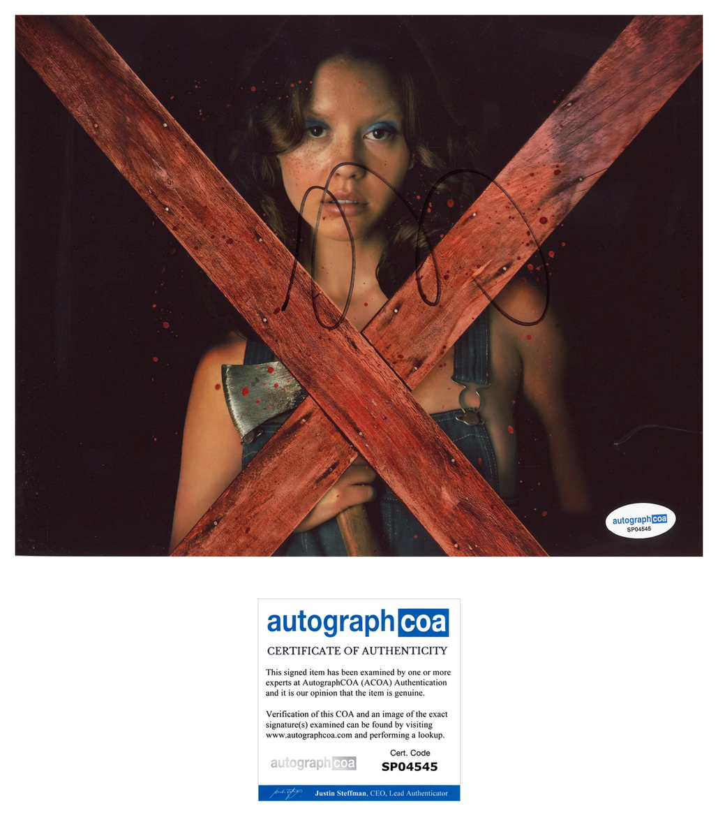 Mia Goth Pearl Signed Autograph 8x10 Photo Acoa Outlaw Hobbies