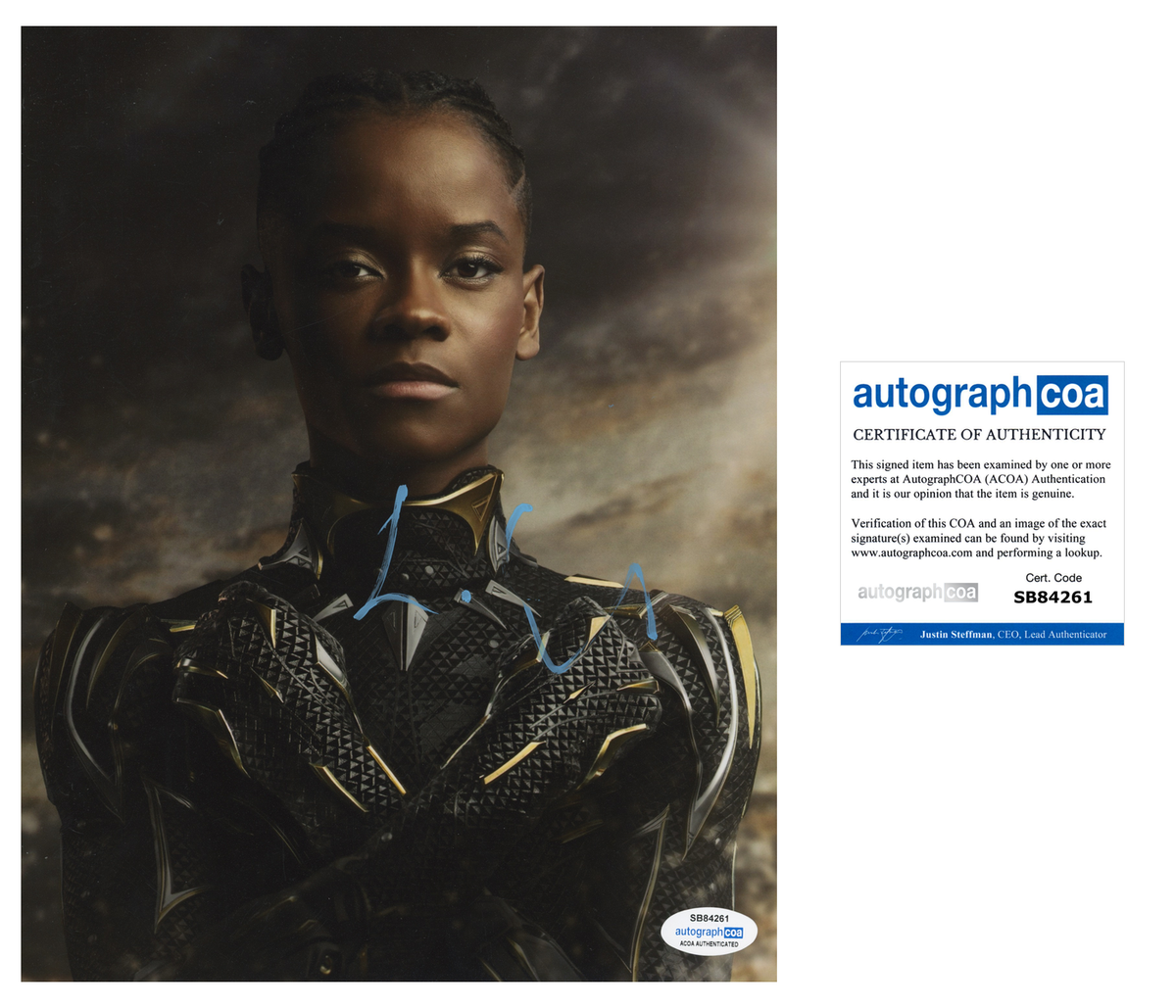 Letitia Wright Black Panther Signed Autograph 8x10 Photo ACOA | Outlaw Hobbies Authentic Autographs