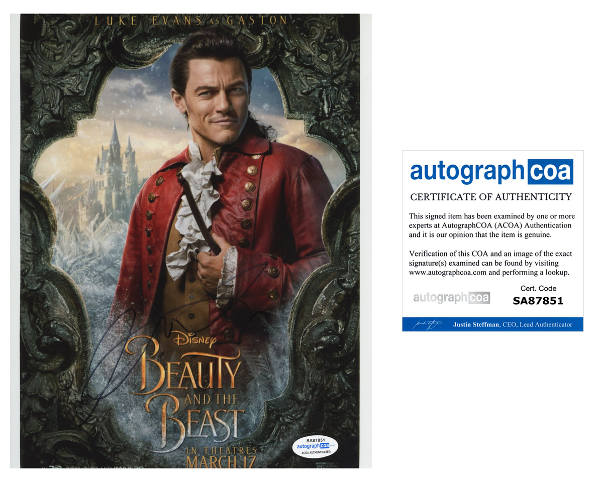 Luke Evans Beauty and the Beast Signed Autograph 8x10 Photo ACOA ...