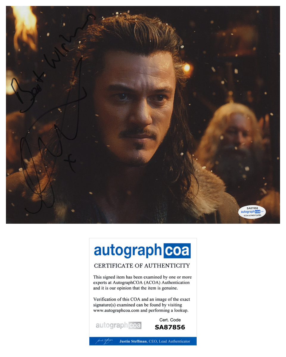Luke Evans The Hobbit Signed Autograph 8x10 Photo ACOA | Outlaw Hobbies ...