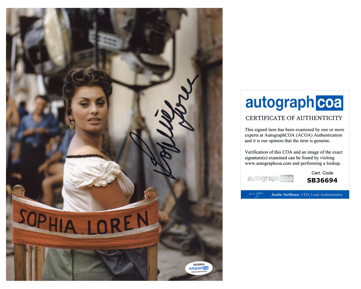 Sophia Loren Sexy Signed Autograph 8x10 Photo ACOA | Outlaw Hobbies ...