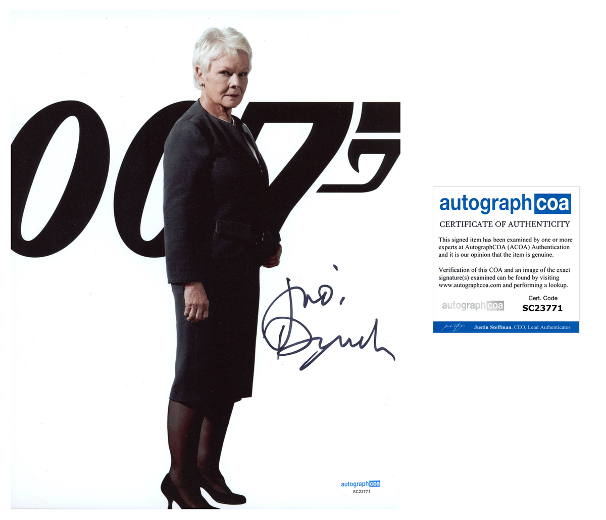 Judi Dench Bond Signed Autograph 8x10 Photo ACOA | Outlaw Hobbies ...