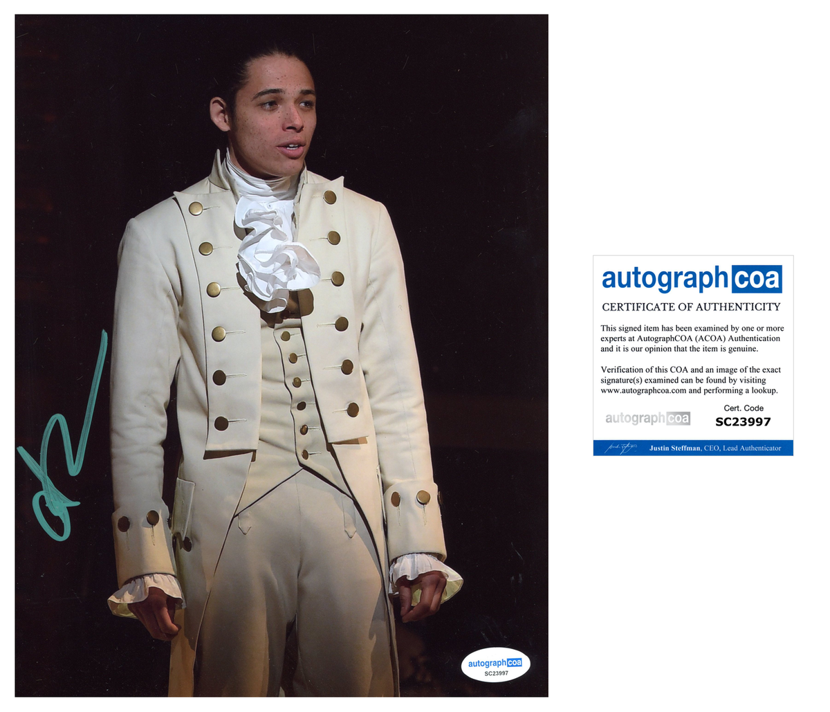 Anthony Ramos Hamilton Signed Autograph 8x10 Photo ACOA | Outlaw ...