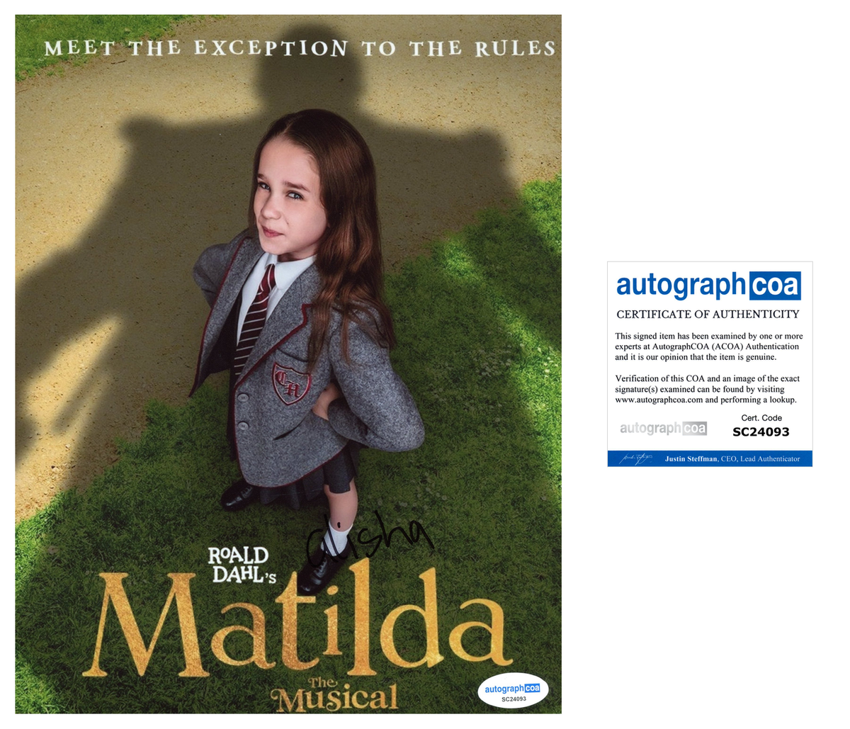 Alisha Weir Matilda Signed Autograph 8x10 Photo ACOA | Outlaw Hobbies ...