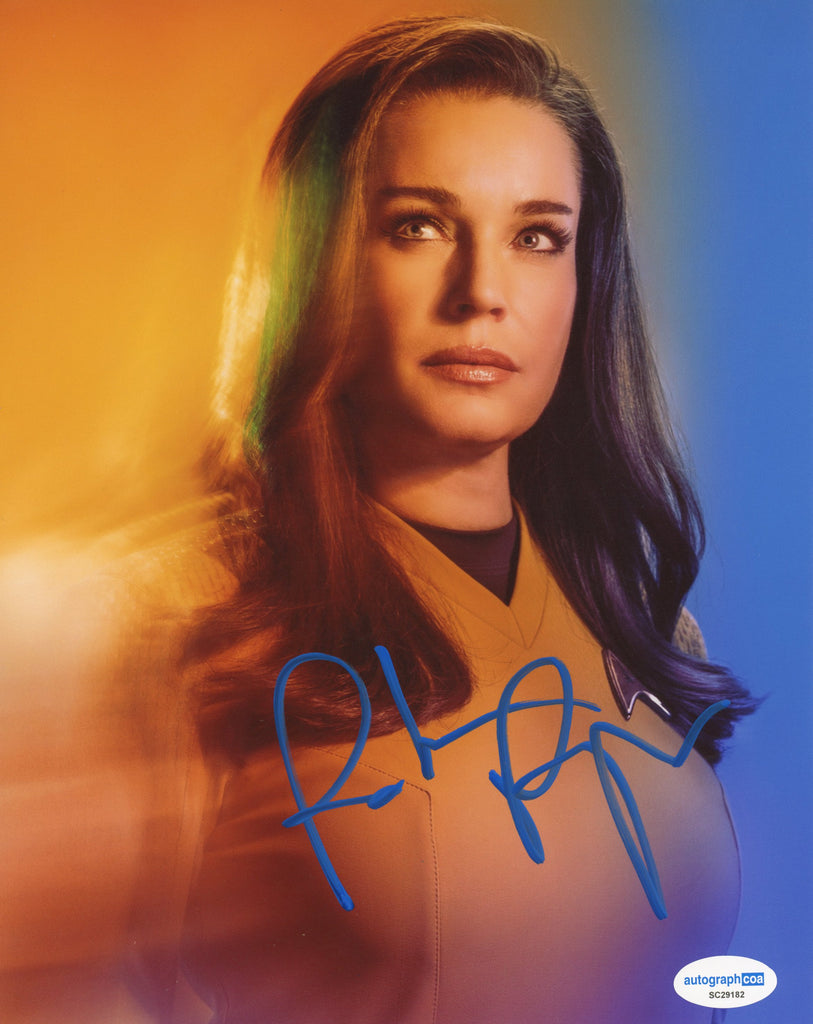 Rebecca Romijn Star Trek Signed Autograph 8x10 Photo ACOA | Outlaw Hobbies Authentic Autographs