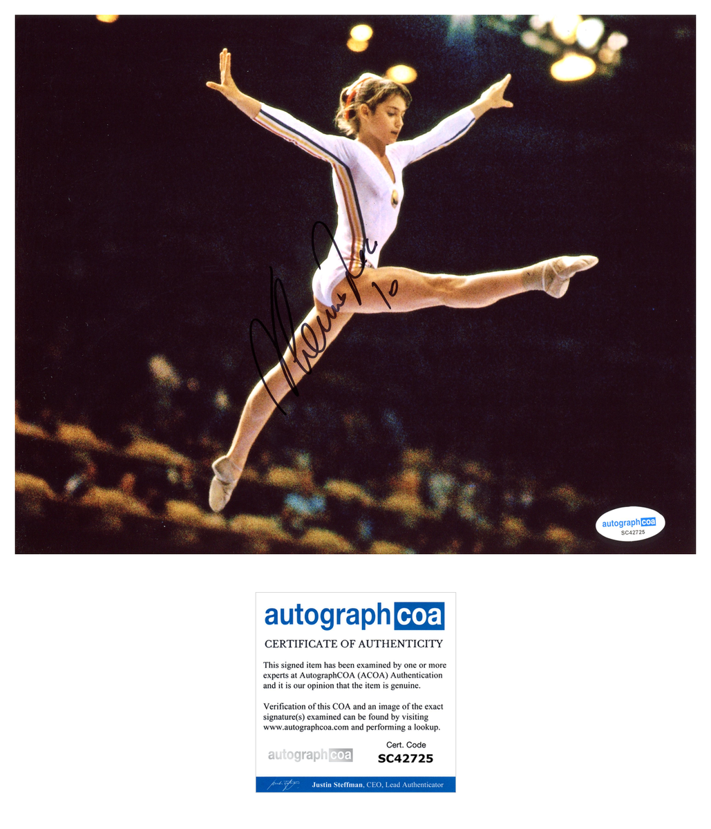 Nadia Comaneci Olympian Olympics Signed Autograph 8x10 Photo ACOA ...