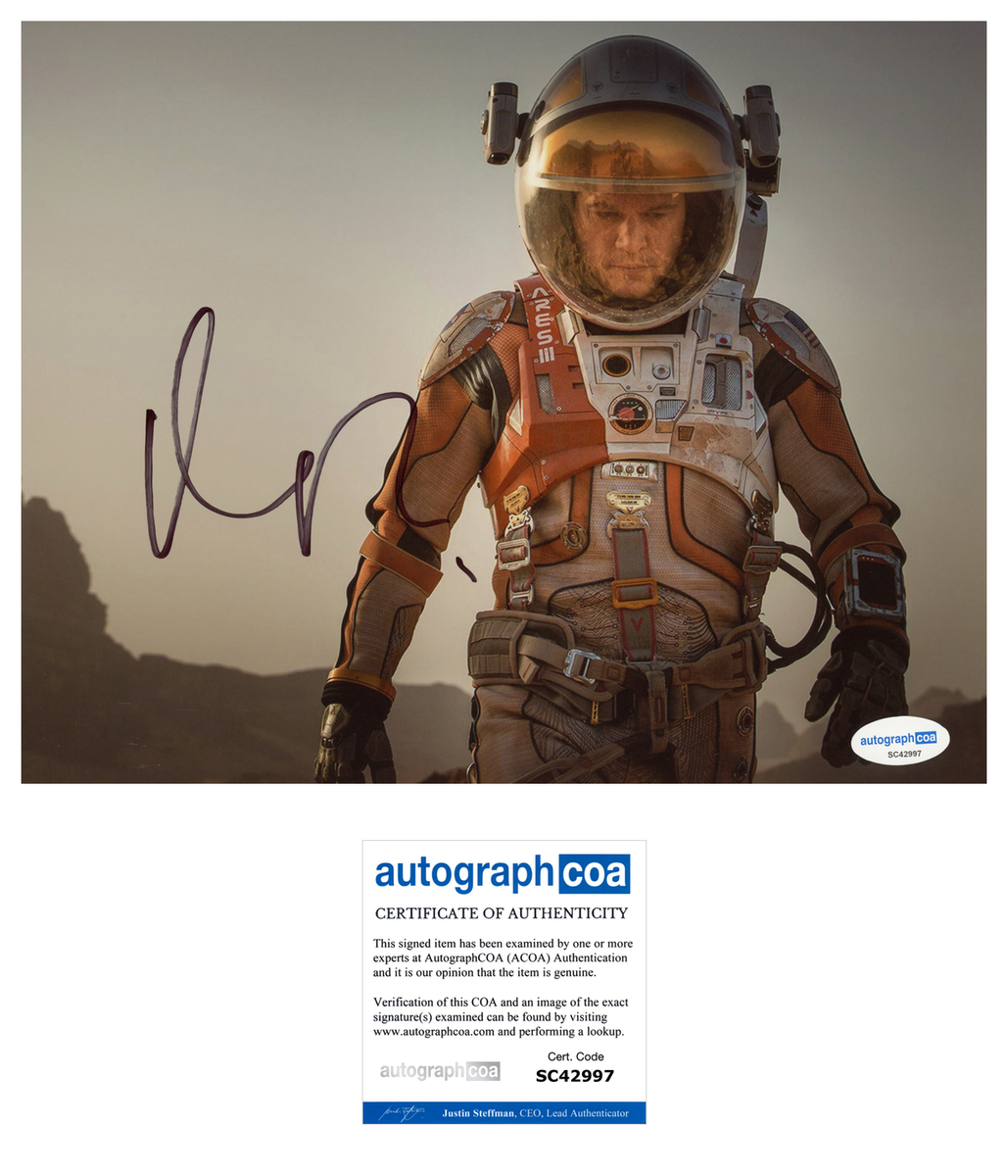 Matt Damon Martian Signed Autograph 8x10 Photo ACOA | Outlaw Hobbies ...