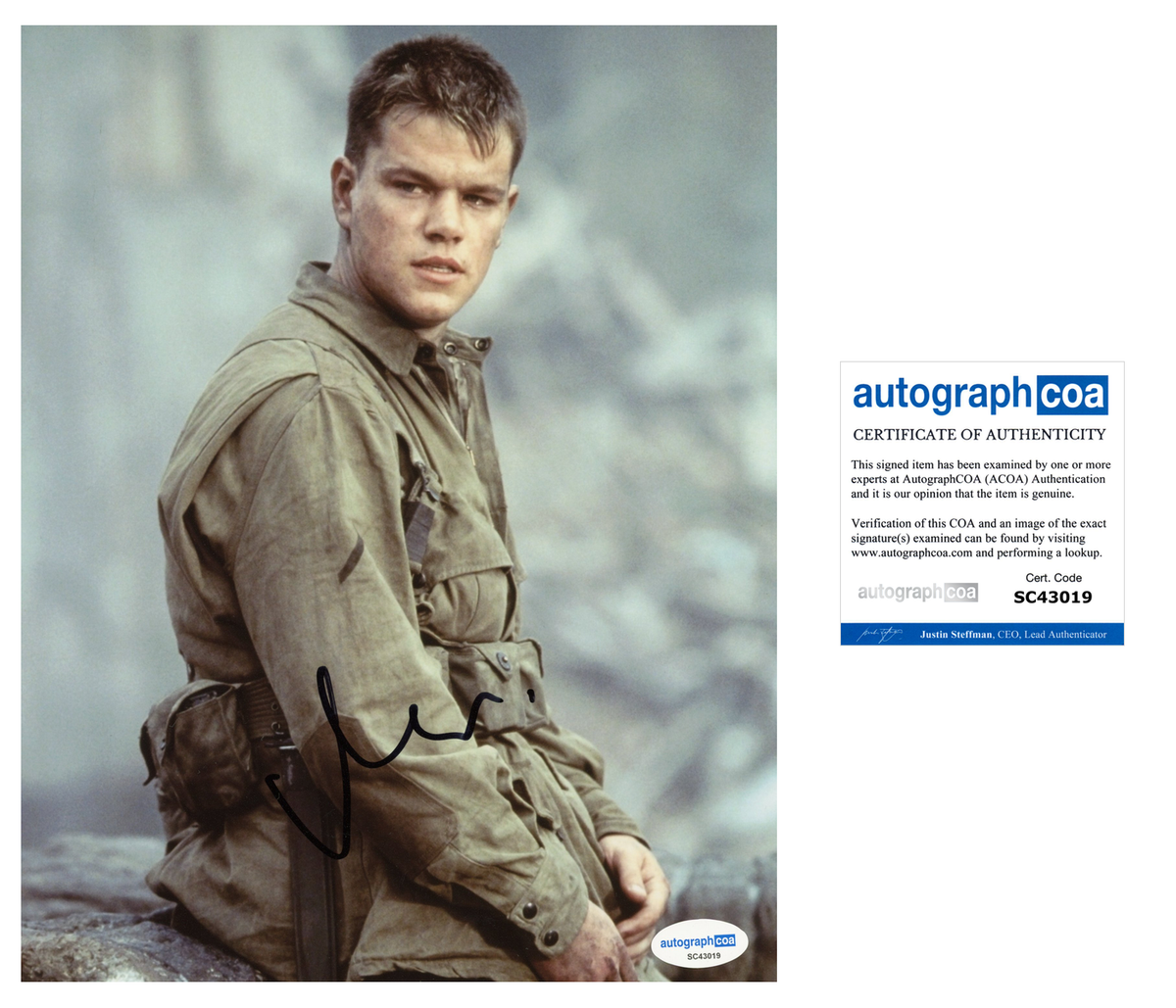 Matt Damon Saving Private Ryan Signed Autograph 8x10 Photo ACOA ...