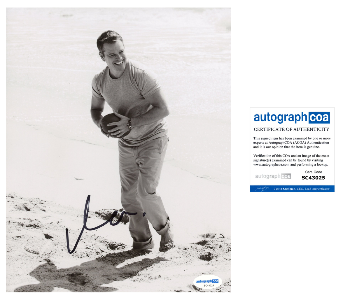 Matt Damon Signed Autograph 8x10 Photo ACOA | Outlaw Hobbies Authentic ...