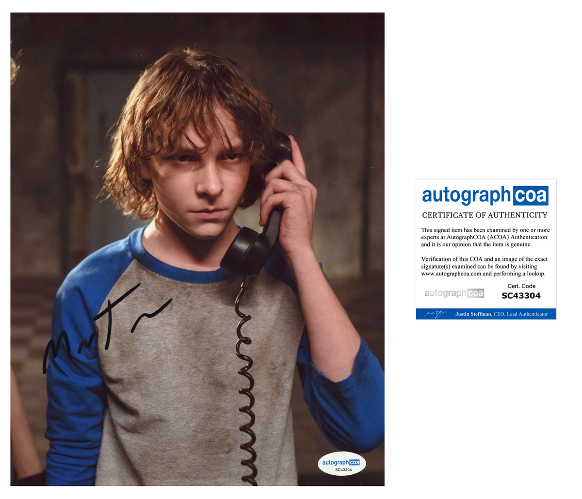 Mason Thames Black Phone Signed Autograph 8x10 Photo ACOA | Outlaw ...