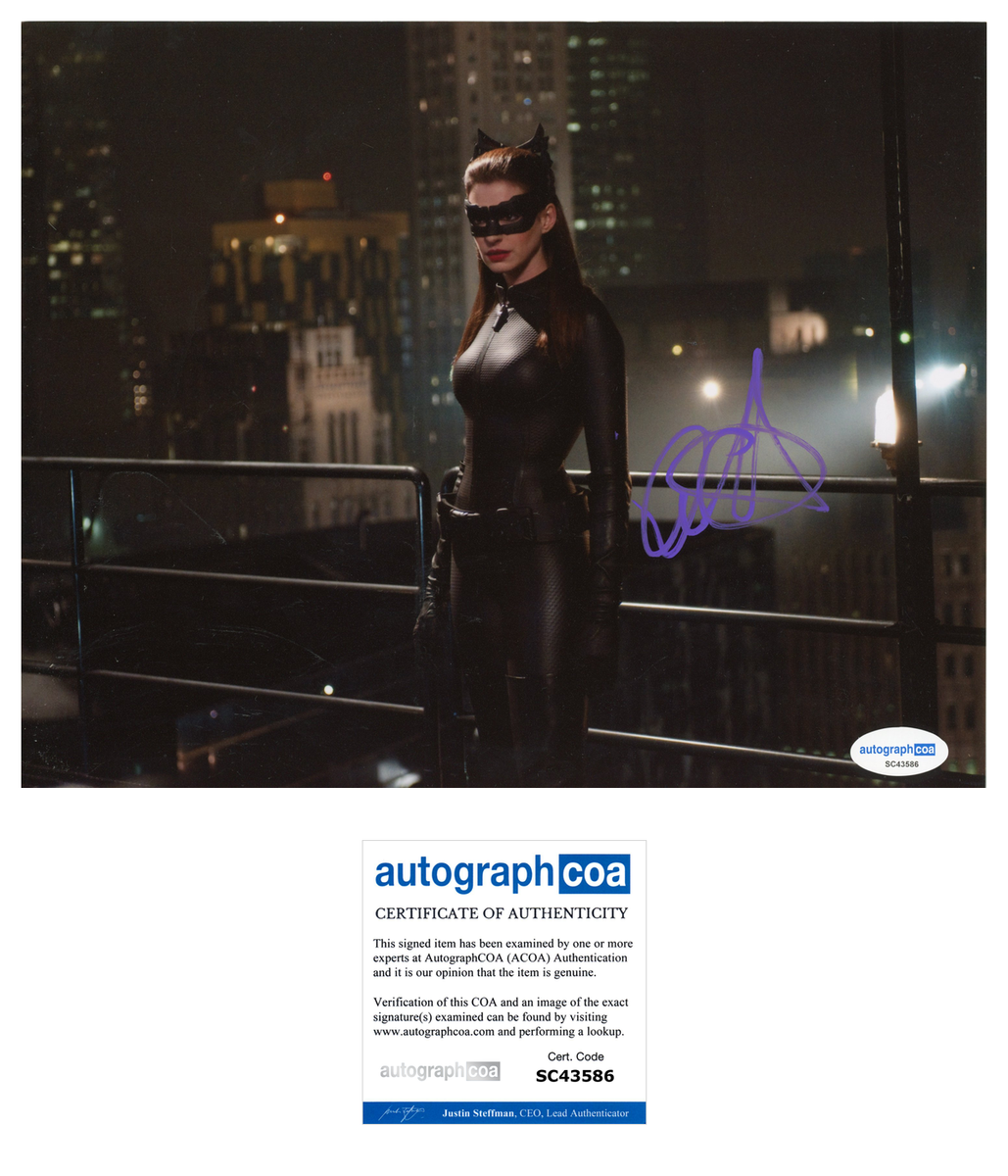 Anne Hathaway Dark Knight Signed Autograph 8x10 Photo ACOA | Outlaw ...
