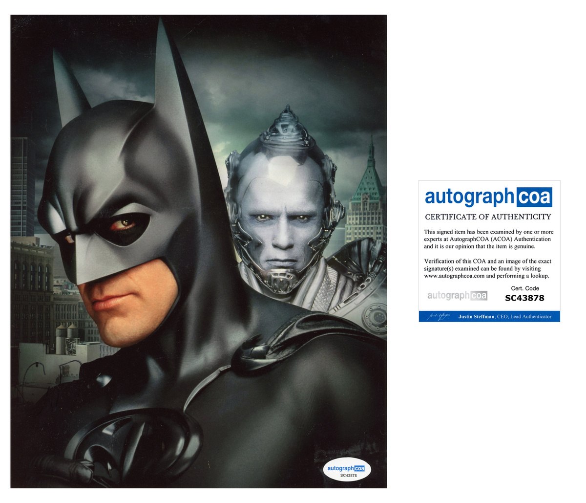 George Clooney Batman Signed Autograph 8x10 Photo ACOA | Outlaw Hobbies ...