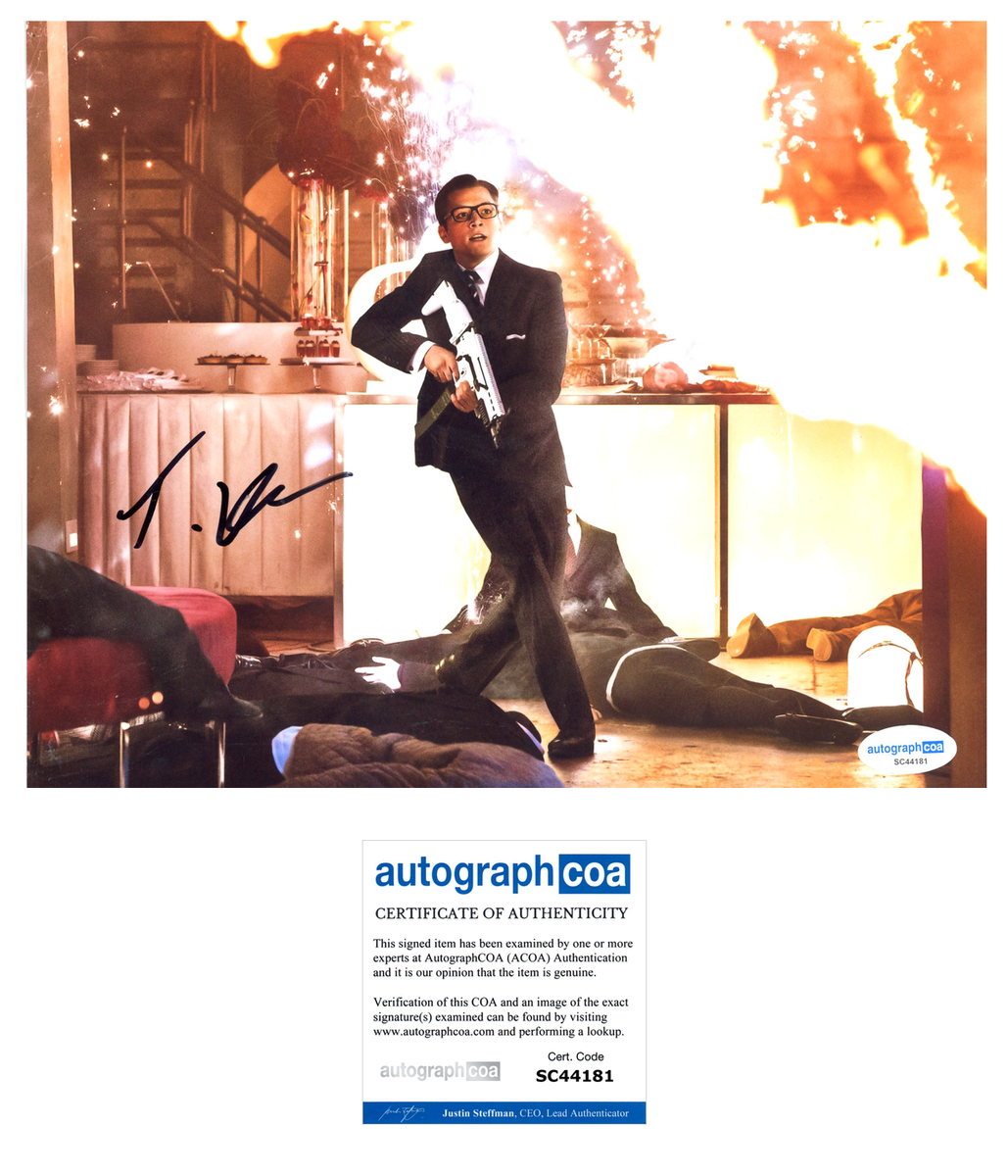 Taron Egerton Kingsman Signed Autograph 8x10 Photo ACOA | Outlaw ...