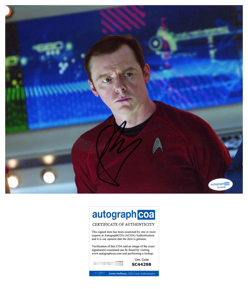 Simon Pegg Star Trek Signed Autograph 8x10 Photo ACOA60 | Outlaw ...