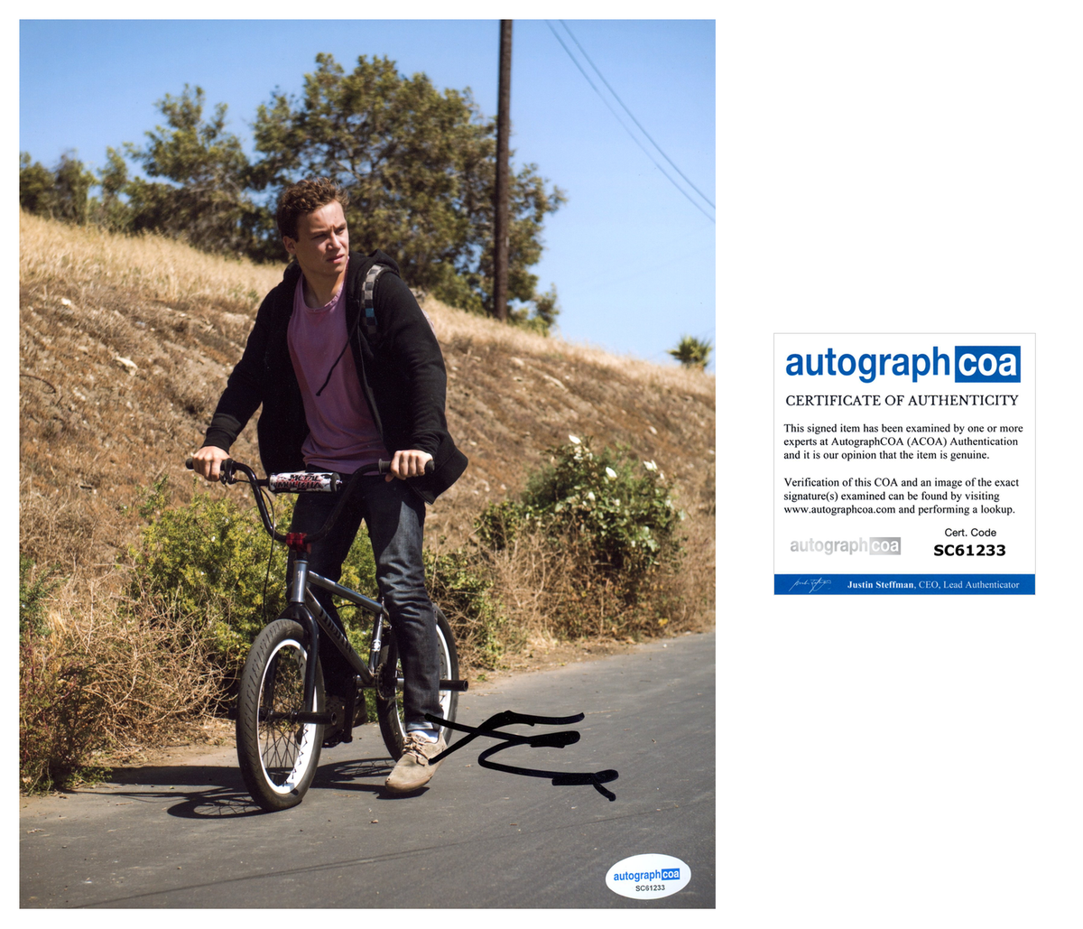 Finn Cole Animal Kingdom Signed Autograph 8x10 Photo ACOA | Outlaw ...