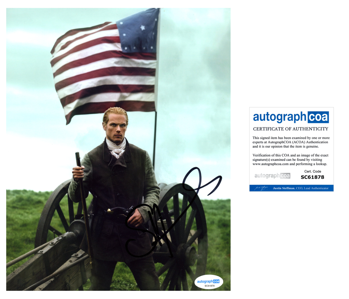 Sam Heughan Outlander Signed Autograph 8x10 Photo ACOA | Outlaw Hobbies ...
