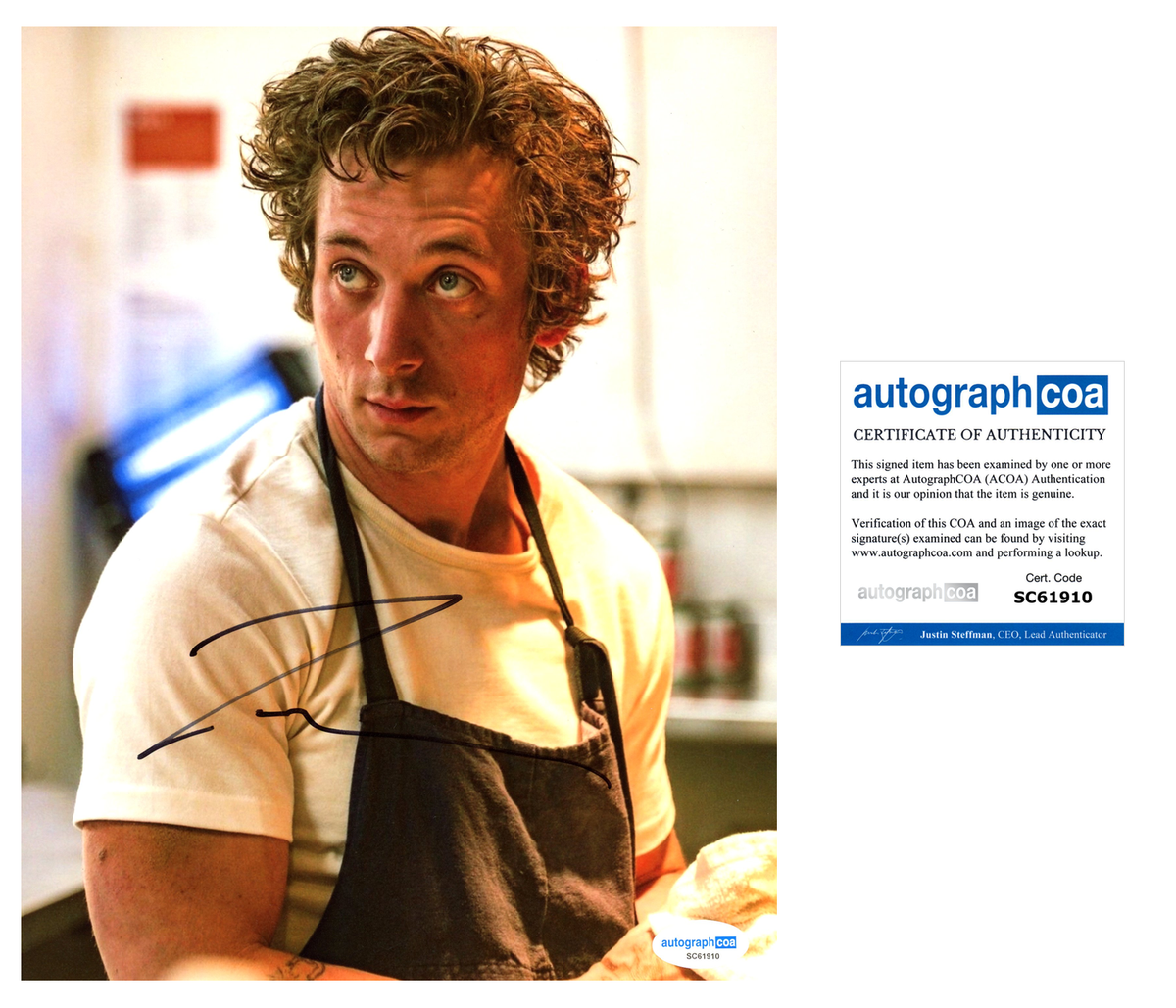 Jeremy Allen White The Bear Signed Autograph 8x10 Photo ACOA | Outlaw ...