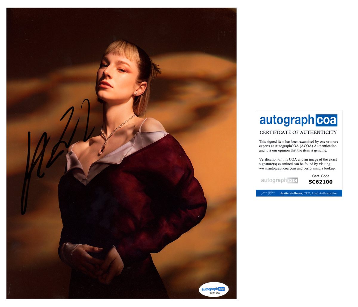 Hunter Schafer Euphoria Signed Autograph 8x10 Photo ACOA | Outlaw ...