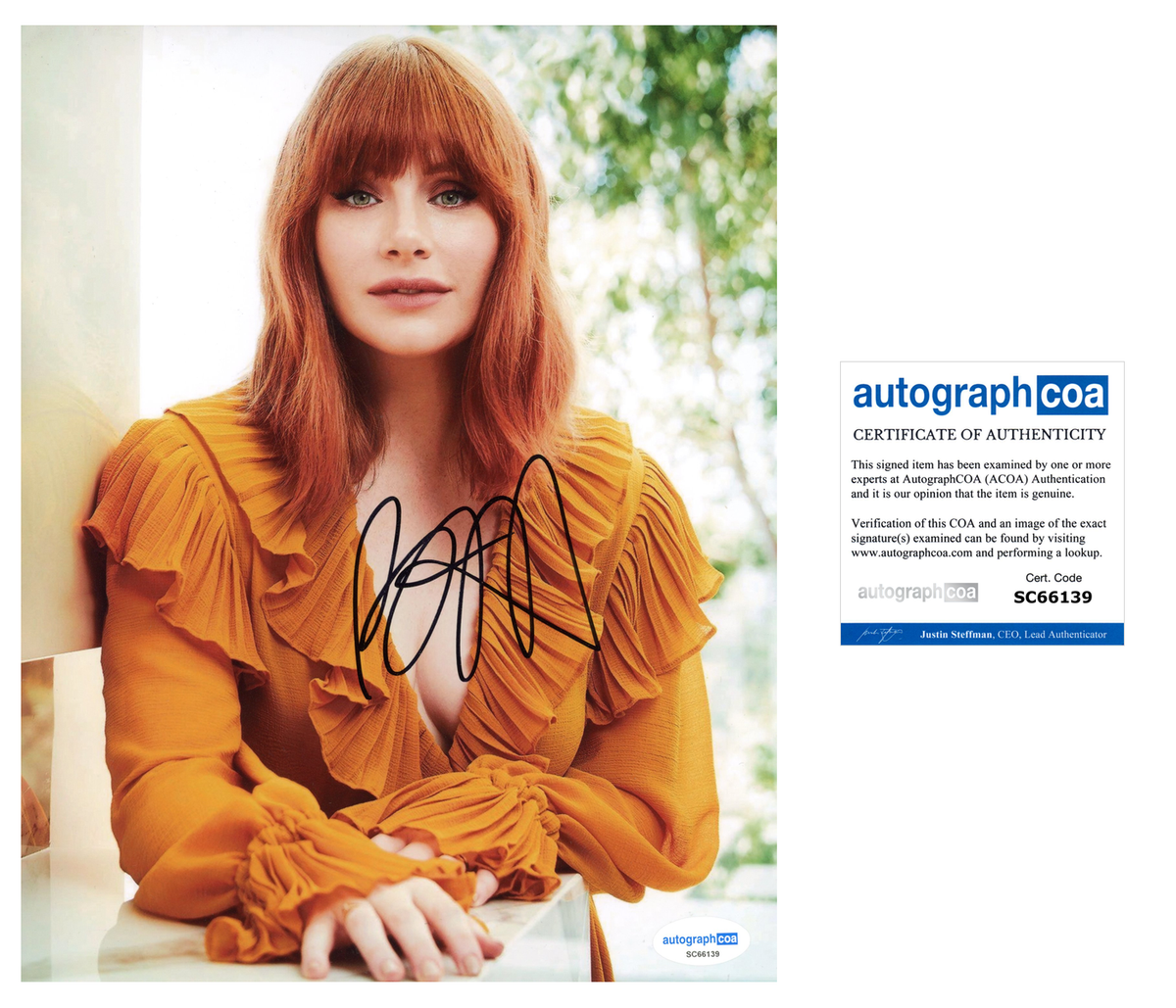 Bryce Dallas Howard Sexy Signed Autograph 8x10 Photo ACOA | Outlaw ...