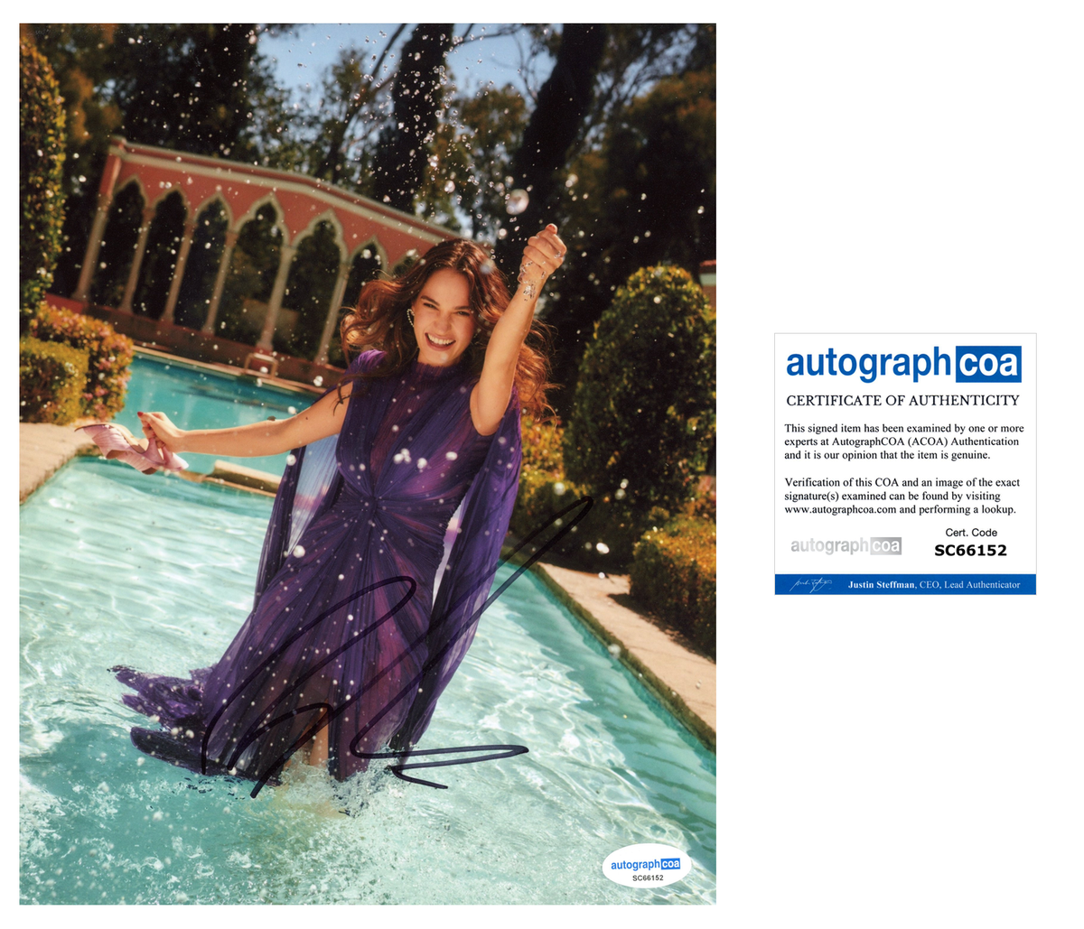 Lily James Sexy Signed Autograph 8x10 Photo ACOA | Outlaw Hobbies ...