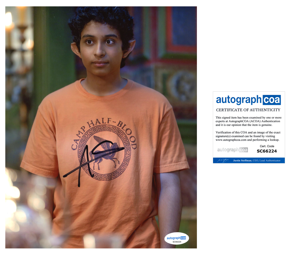 Aryan Simhadri Percy Jackson Signed Autograph 8x10 Photo ACOA | Outlaw ...