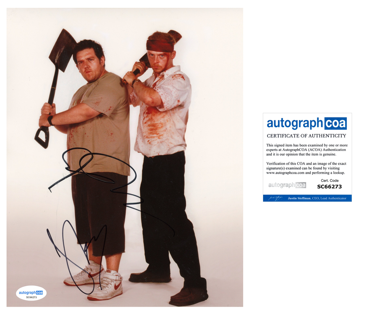 Nick Frost Simon Pegg Shaun of the Dead Signed Autograph 8x10 Photo ...