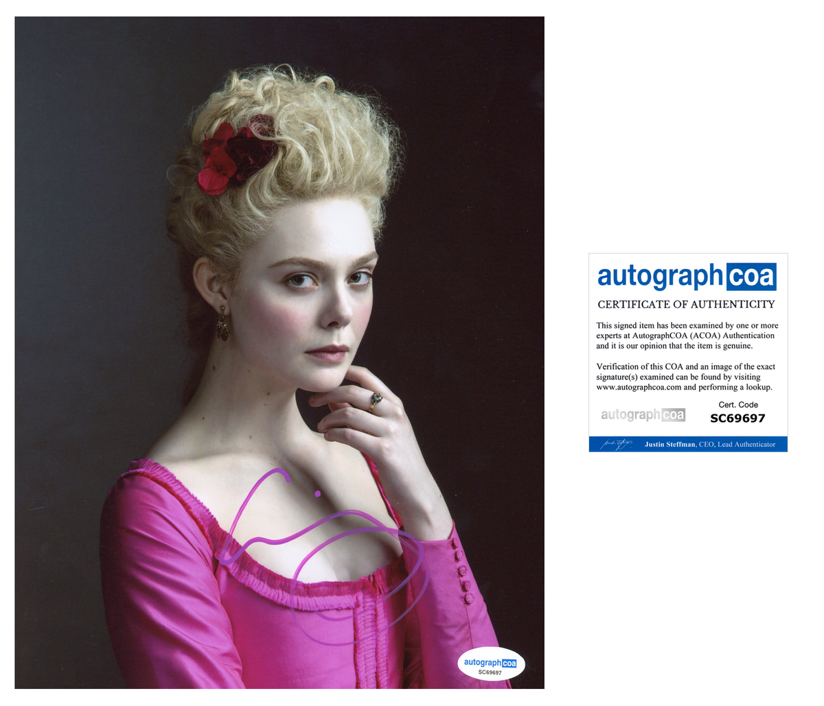 Elle Fanning The Great Signed Autograph 8x10 Photo ACOA | Outlaw ...