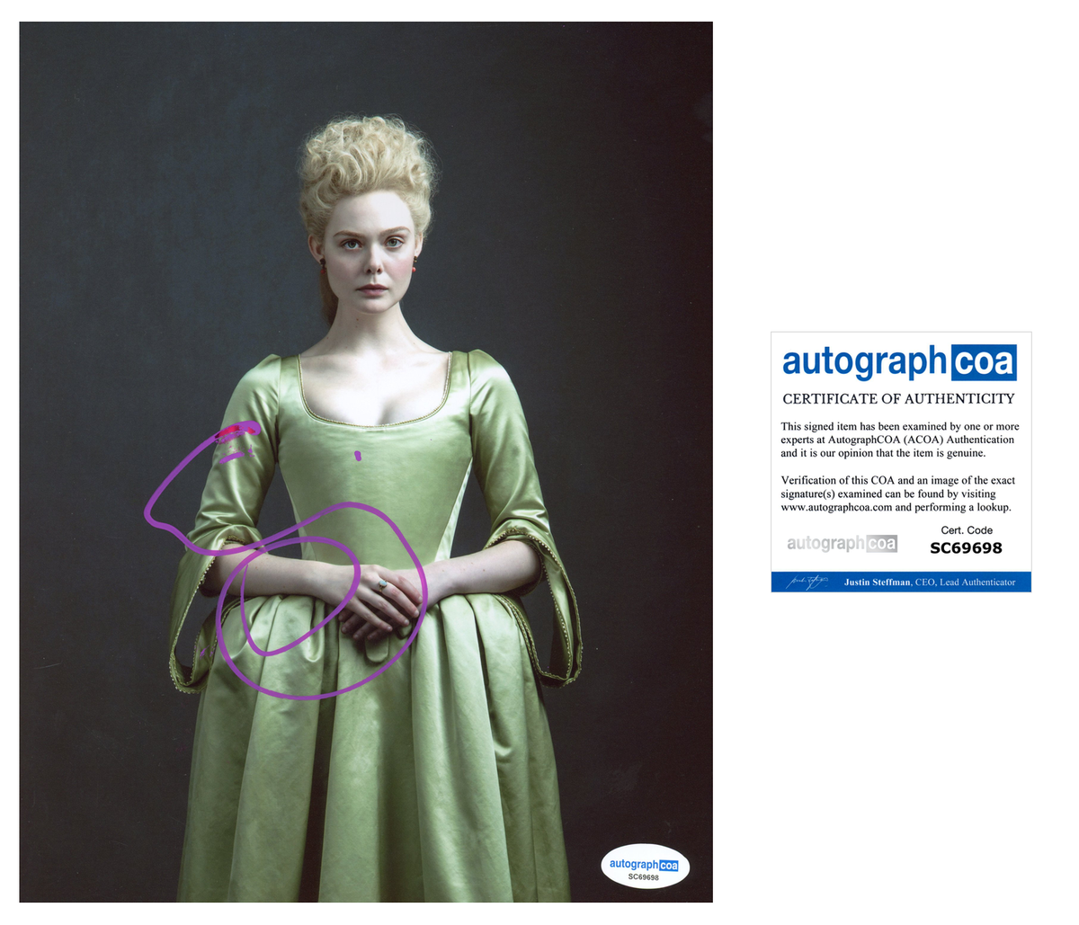 Elle Fanning The Great Signed Autograph 8x10 Photo ACOA | Outlaw ...