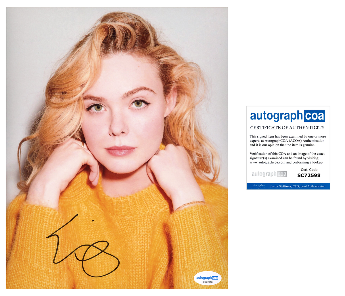 Elle Fanning Sexy Signed Autograph 8x10 Photo ACOA | Outlaw Hobbies ...