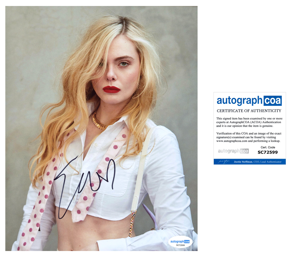 Elle Fanning Sexy Signed Autograph 8x10 Photo ACOA | Outlaw Hobbies ...