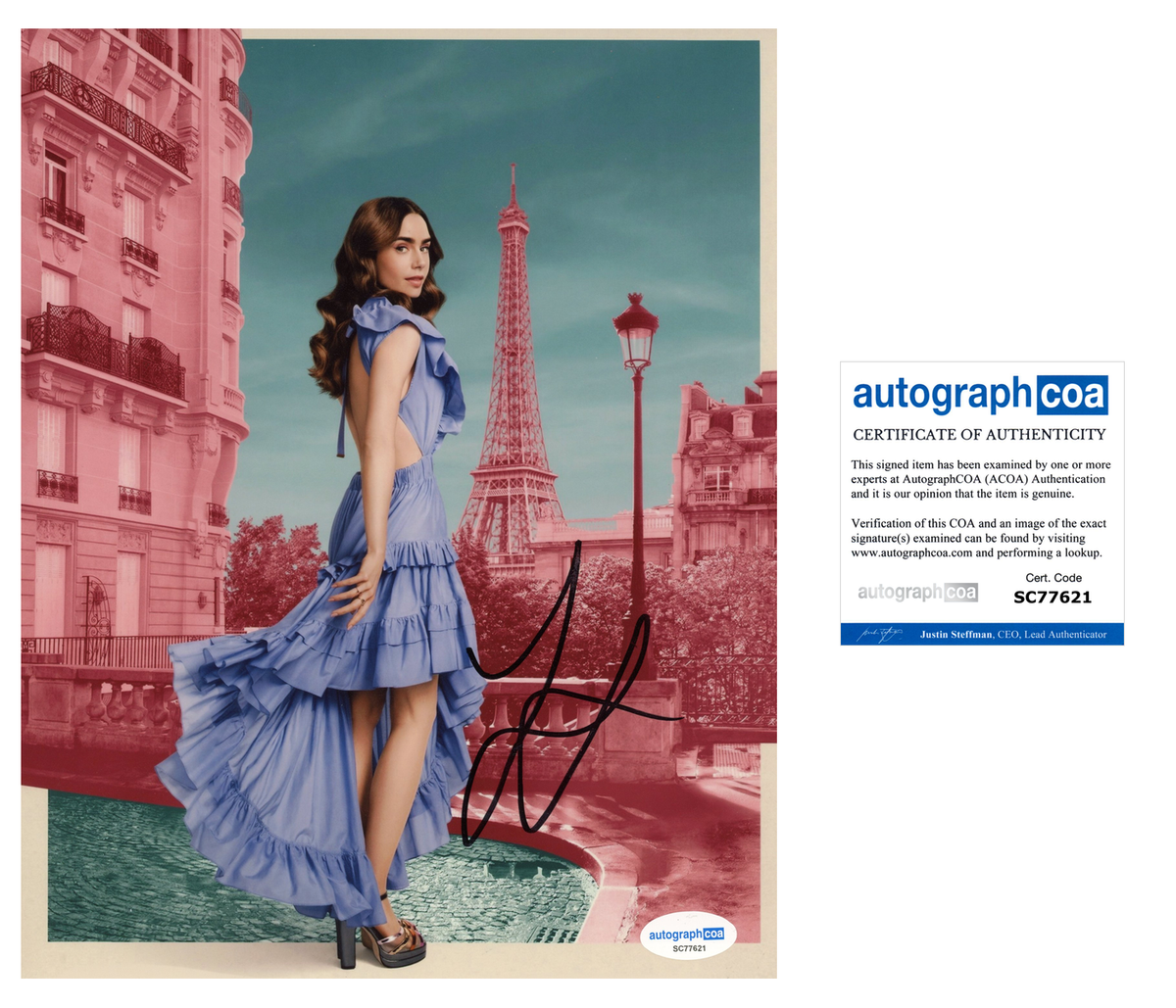 Lily Collins Emily in Paris Signed Autograph 8x10 Photo ACOA | Outlaw ...