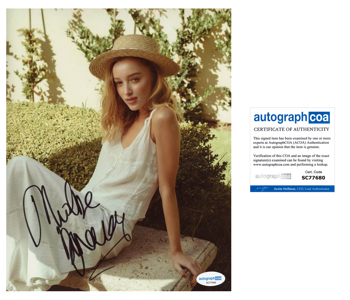 Phoebe Dynevor Bridgerton Sexy Signed Autograph ACOA 8x10 *Rare full ...