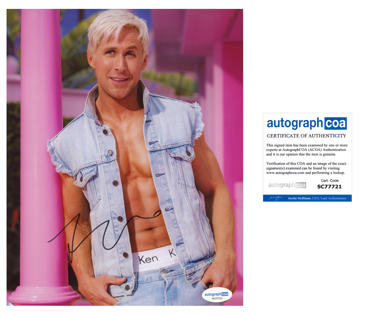 Ryan Gosling Barbie Signed Autograph 8x10 Photo ACOA | Outlaw Hobbies ...