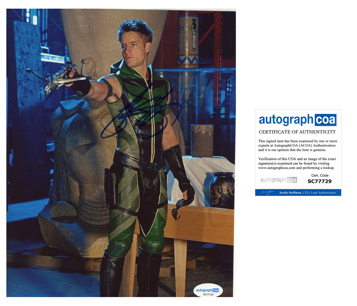 Justin Hartley Smallville Signed Autograph 8x10 Photo ACOA | Outlaw ...