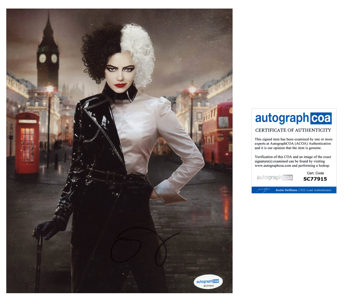 Emma Stone Cruella Signed Autograph 8x10 Photo ACOA | Outlaw Hobbies ...