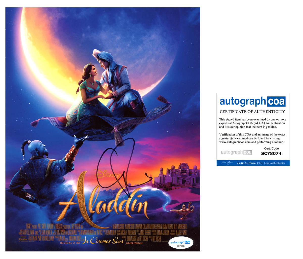Guy Ritchie Aladdin Signed Autograph 8x10 Photo ACOA | Outlaw Hobbies ...