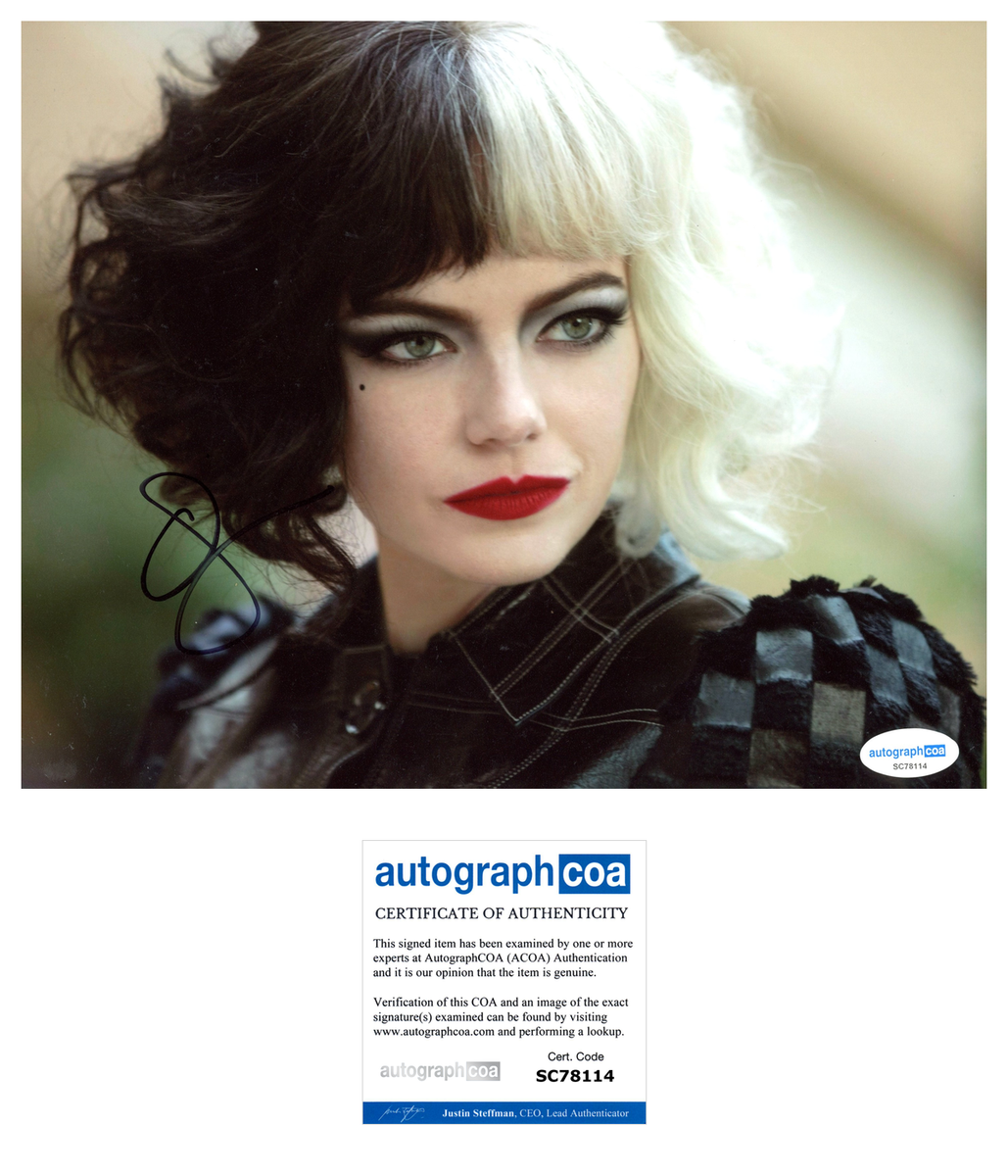 Emma Stone Cruella Signed Autograph 8x10 Photo ACOA | Outlaw Hobbies ...