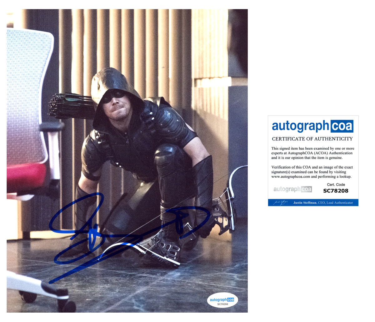 Stephen Amell Arrow Signed Autograph 8x10 Photo ACOA | Outlaw Hobbies ...