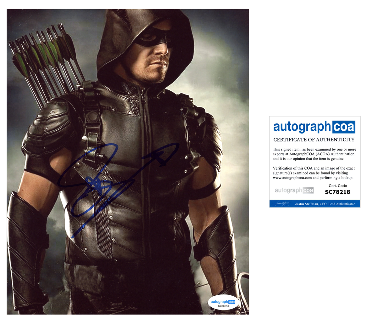 Stephen Amell Arrow Signed Autograph 8x10 Photo ACOA | Outlaw Hobbies ...
