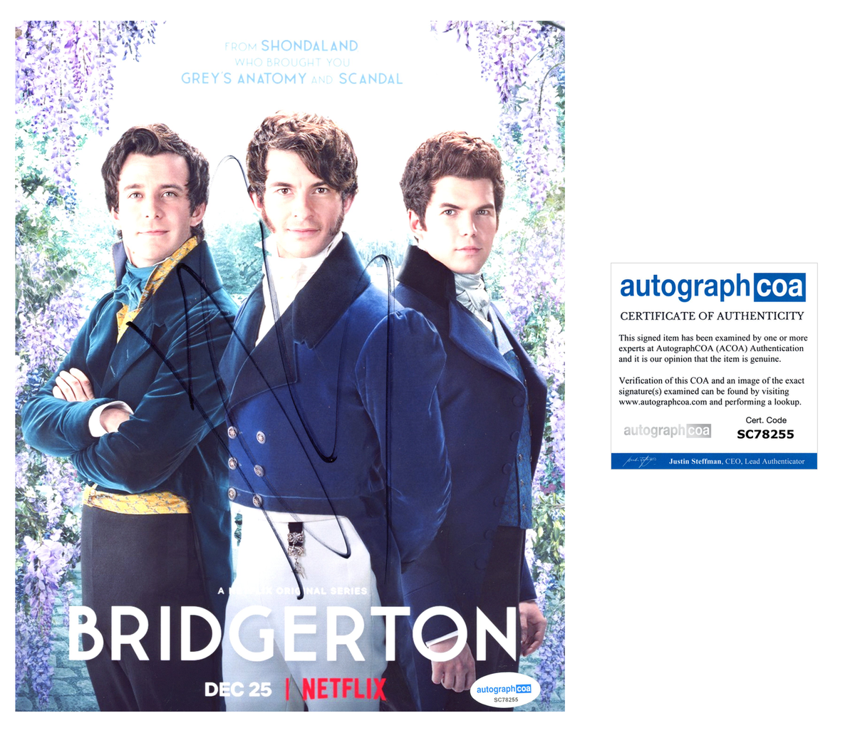 Jonathan Bailey Bridgerton Signed Autograph 8x10 Photo ACOA | Outlaw ...