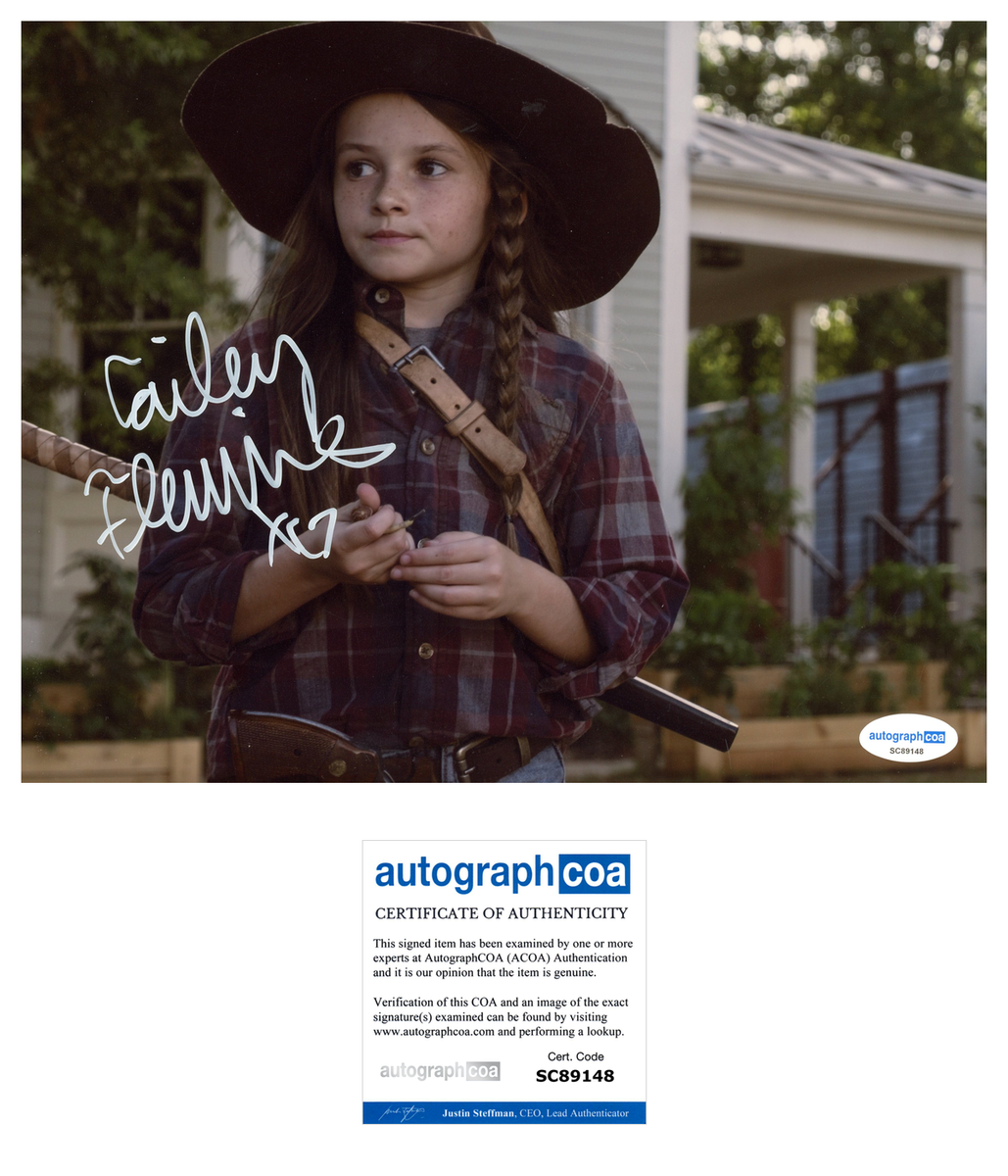Cailey Fleming Walking Dead Signed Autograph 8x10 Photo ACOA | Outlaw ...