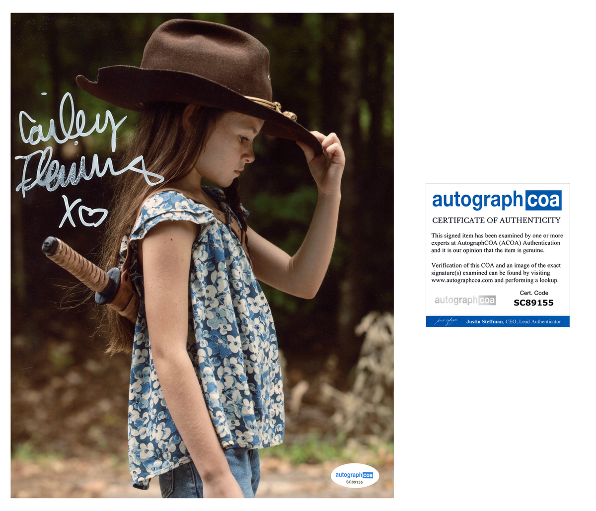 Cailey Fleming Walking Dead Signed Autograph 8x10 Photo ACOA | Outlaw ...