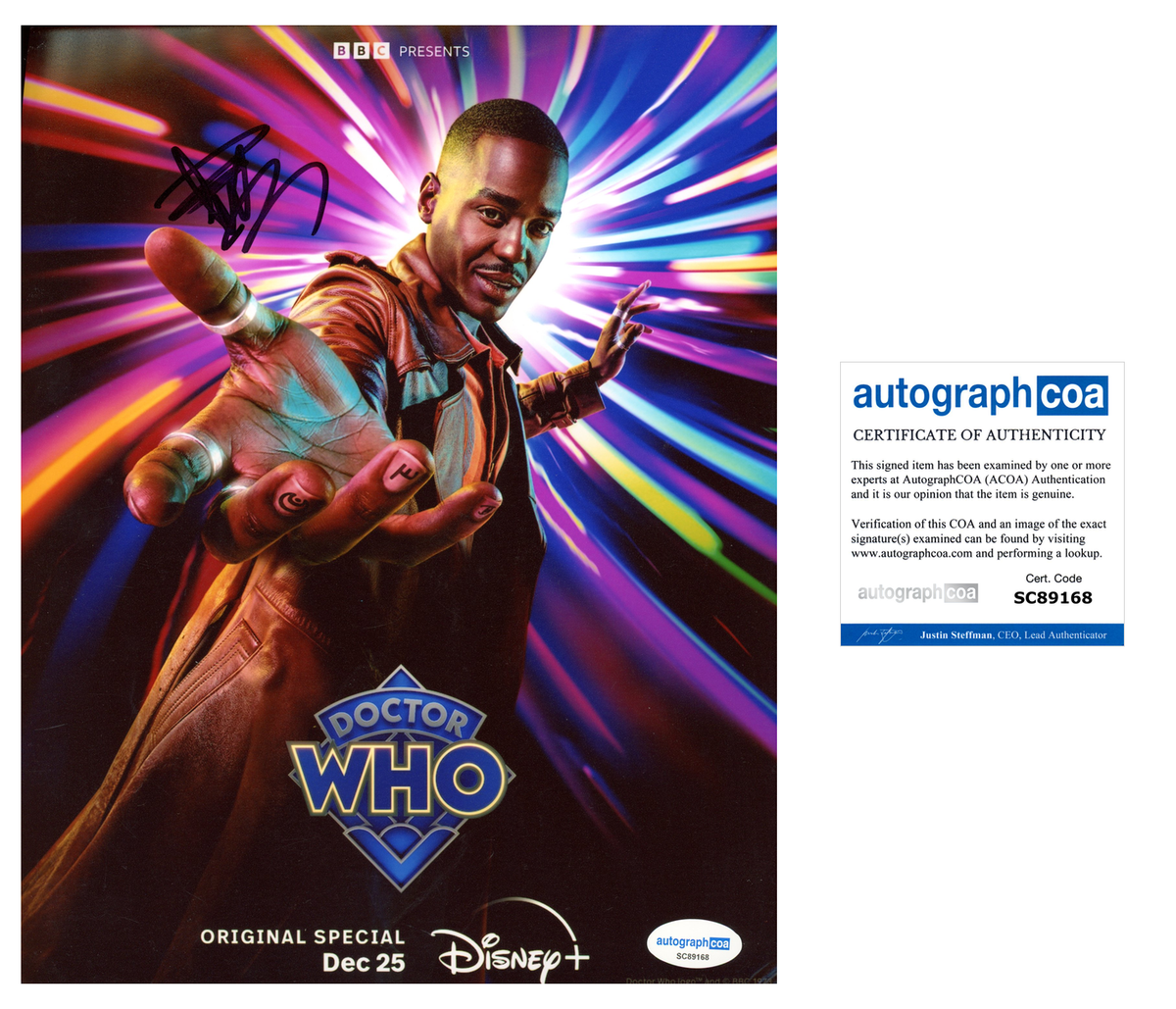 Ncuti Gatwa Doctor Who Signed Autograph 8x10 Photo ACOA | Outlaw ...