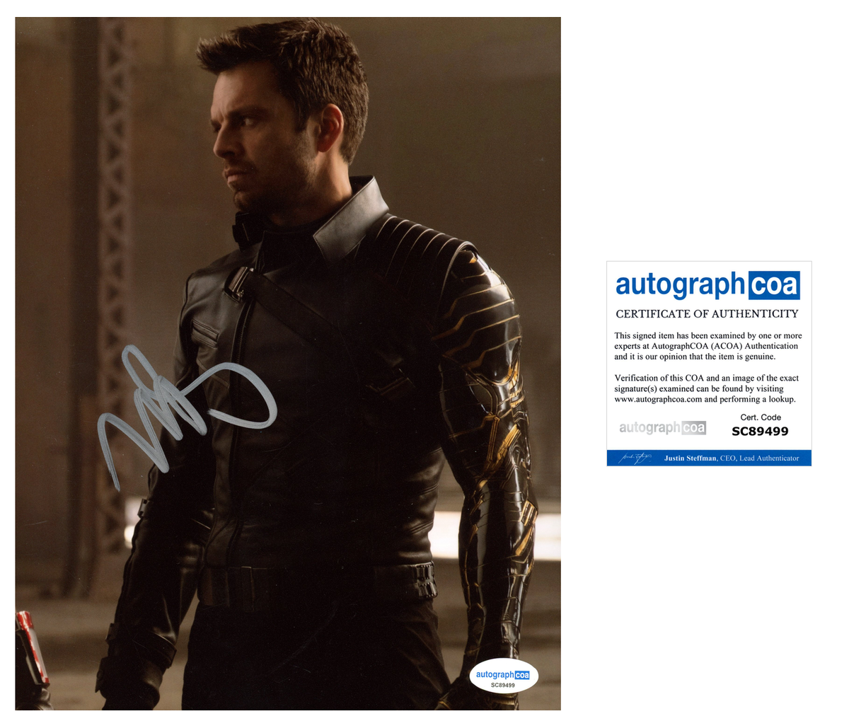 Sebastian Stan Winter Soldier Avengers Signed Autograph 8x10 Photo ACOA ...