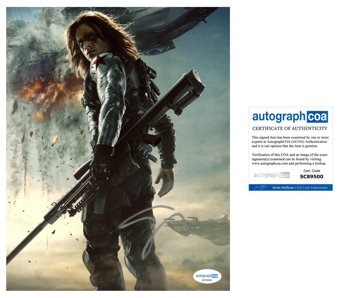 Sebastian Stan Winter Soldier Avengers Signed Autograph 8x10 Photo ACOA ...