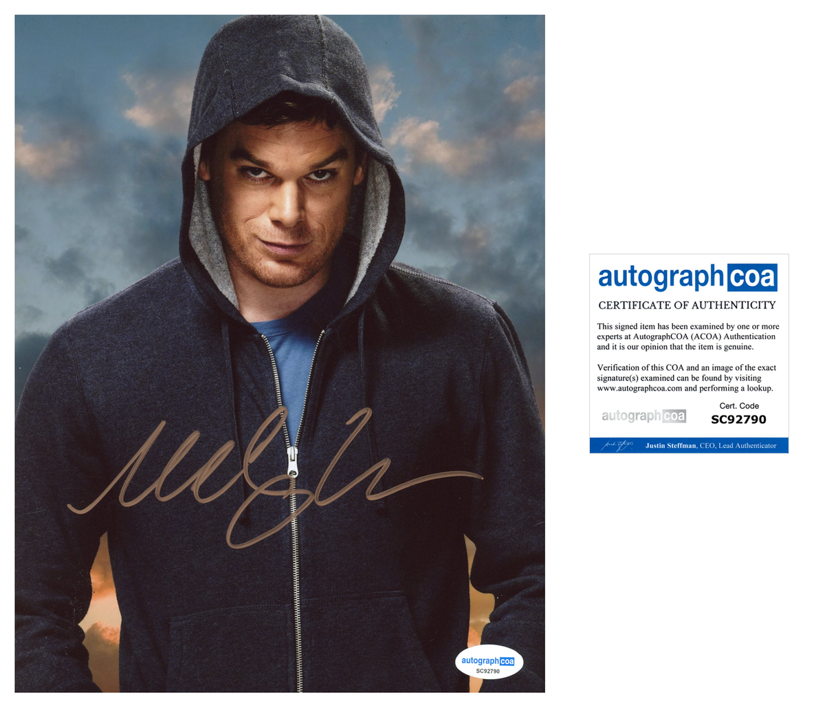 Michael C Hall Dexter Signed Autograph 8x10 Photo ACOA | Outlaw Hobbies ...