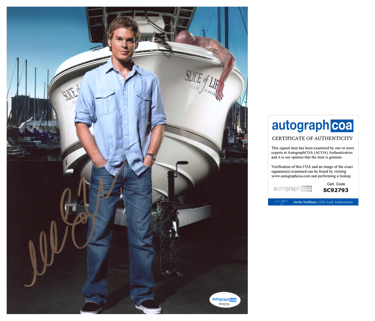 Michael C Hall Dexter Signed Autograph 8x10 Photo ACOA | Outlaw Hobbies ...